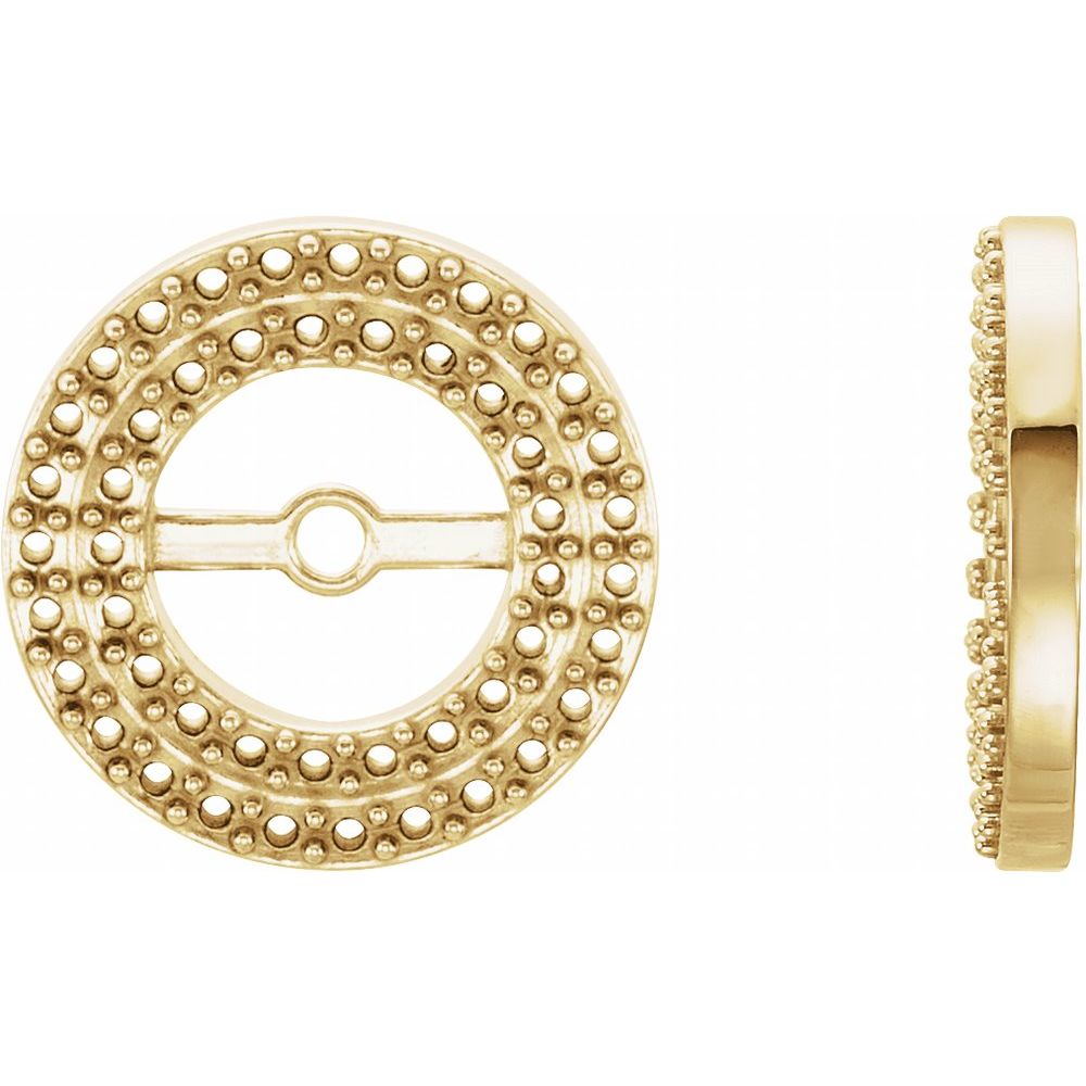 14k Yellow Gold 0.9mm Round Shape 45-Stone Earring Jacket Fine Jewelry ...