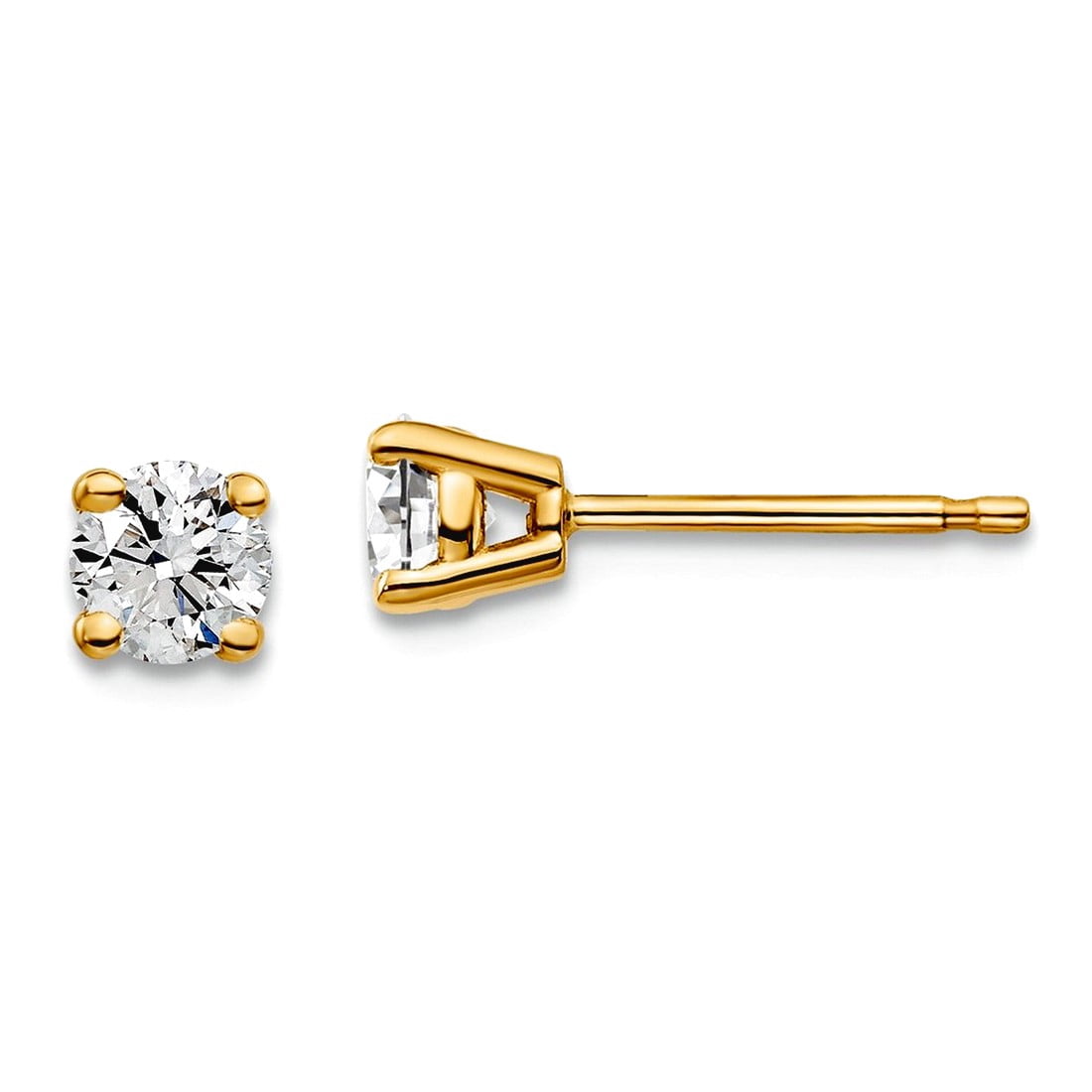 14k Yellow Gold 1/2 Carat Total Weight Round Certified VS SI D E F Lab ...