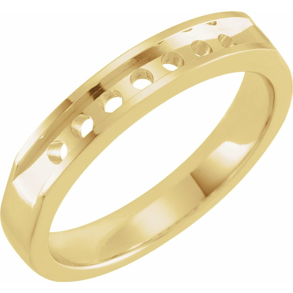 14k Yellow Gold 2.2mm Round Channel-Set Bridal Wedding Engagement Band ...