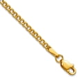 14k Yellow Gold 2.5mm Semi-solid Curb Chain Bracelet 8 Inch Link ...
