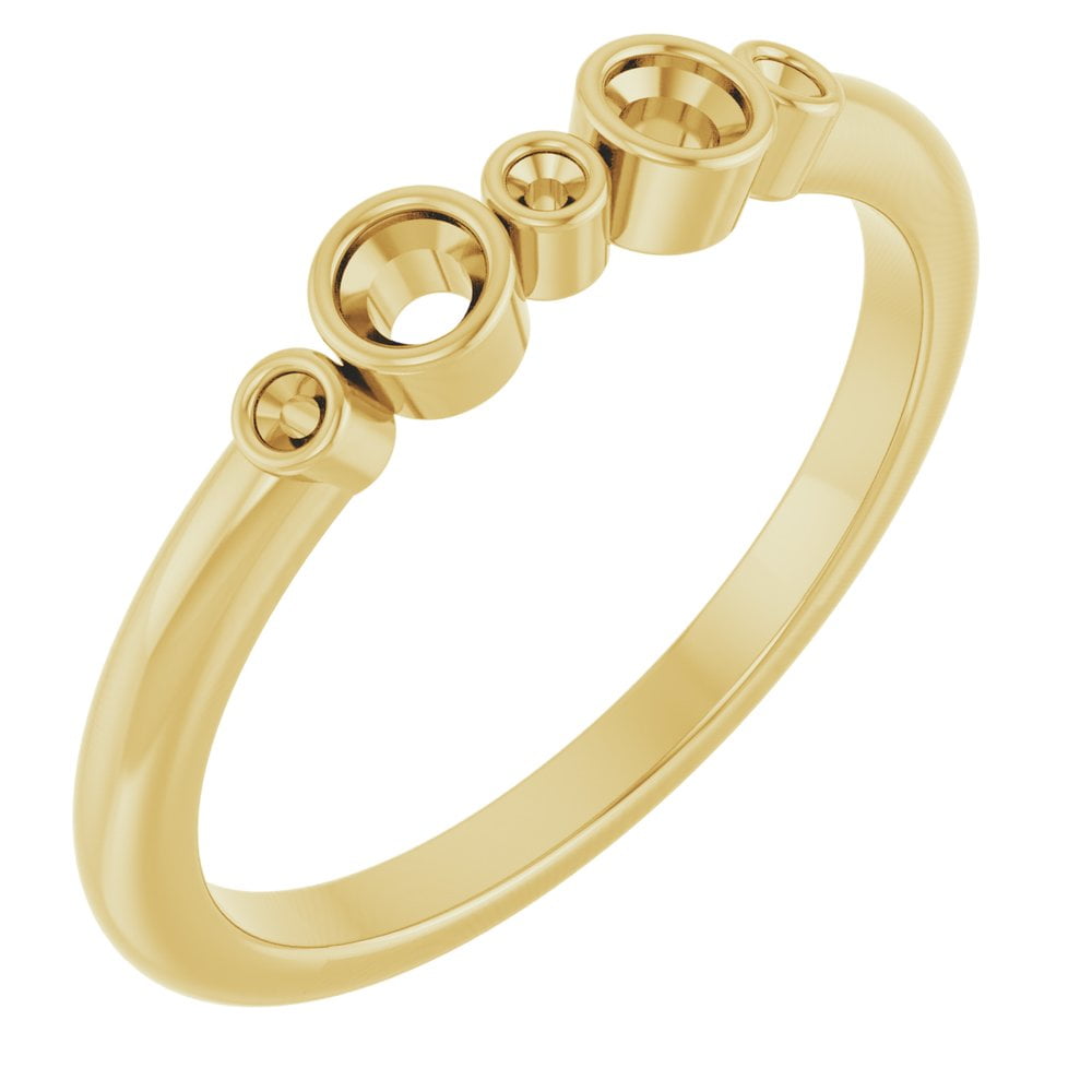 14k Yellow Gold 2 Two-Stone Family Stackable Freeform Bypass Fashion Ring Fine Jewelry For Women ...