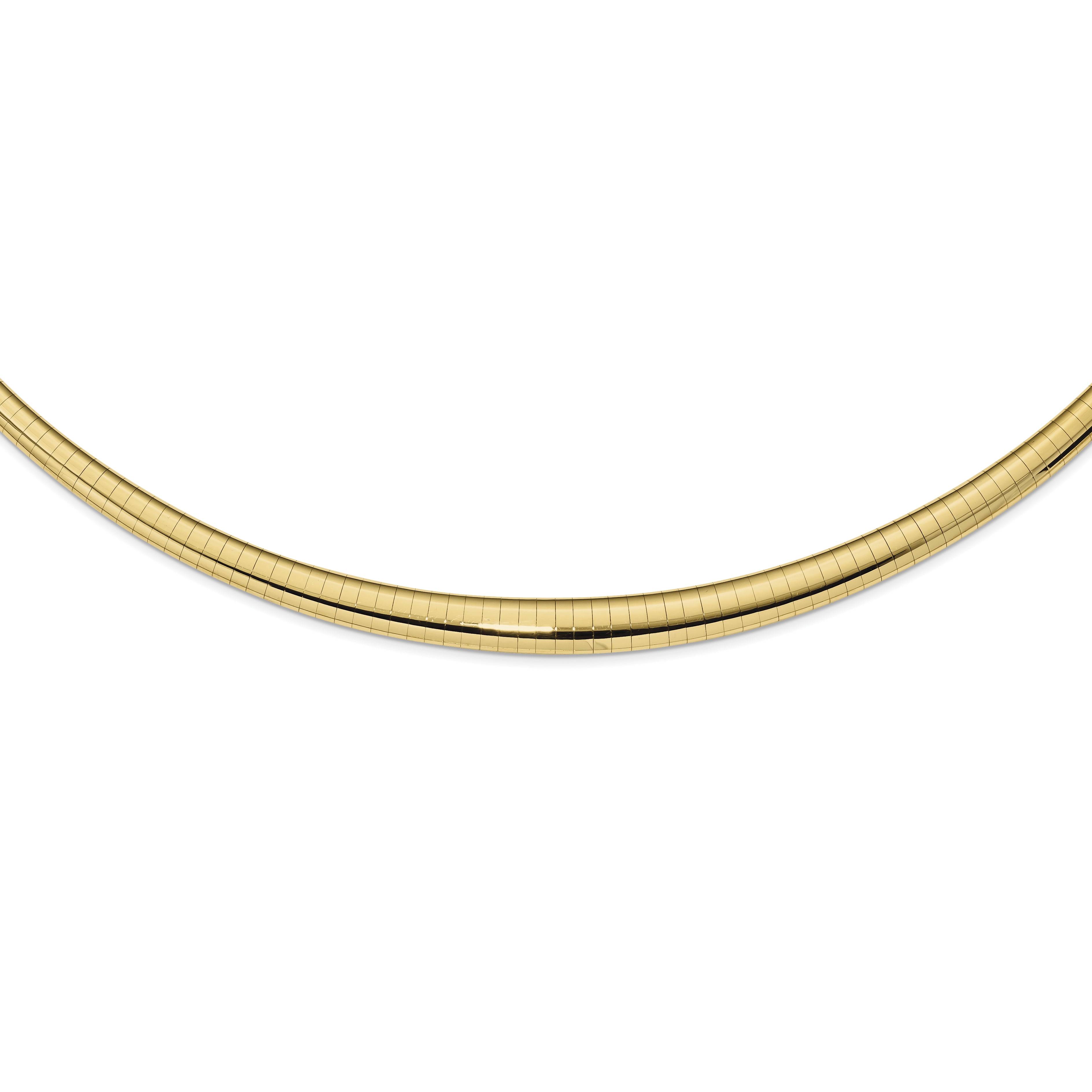 14k Yellow Gold 3/6mm Graduated Omega Chain Necklace Pendant Charm ...