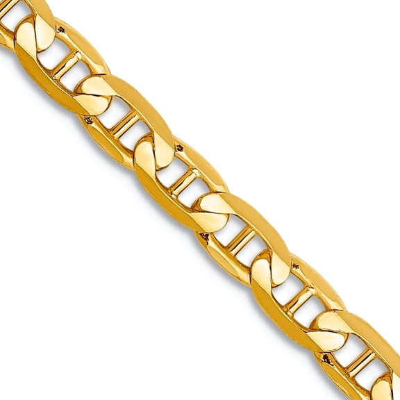 14k Yellow Gold Solid Polished 6.25mm Concave Nautical Ship Mariner ...