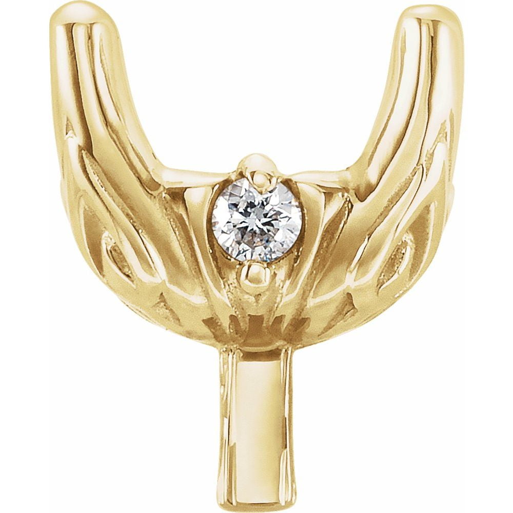 14k Yellow Gold 4.8mm Round Shape Diamond Semi-Set Peg Setting Finding ...