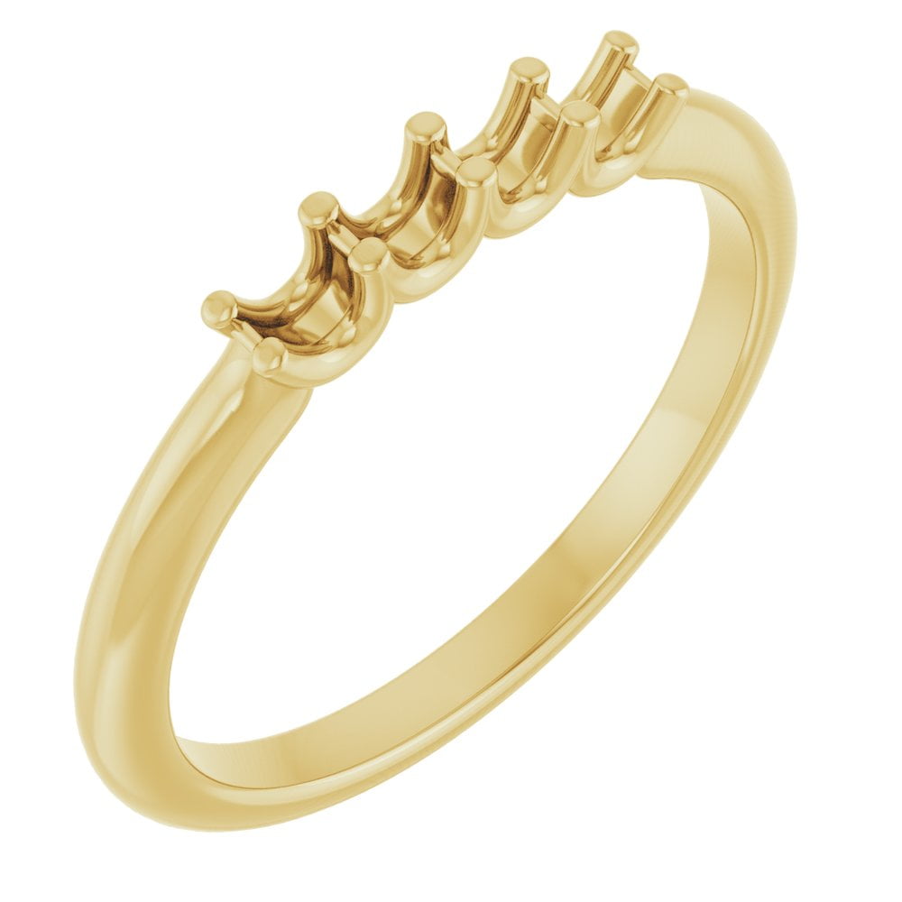 14k Yellow Gold 4 Four-Stone Family Stackable Fashion Ring Fine Jewelry ...