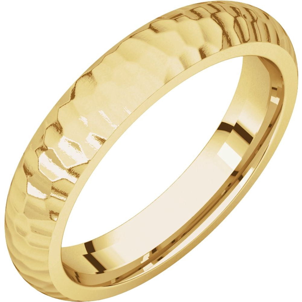 14k Yellow Gold 4mm Half Round Shape Bridal Wedding Engagement ...