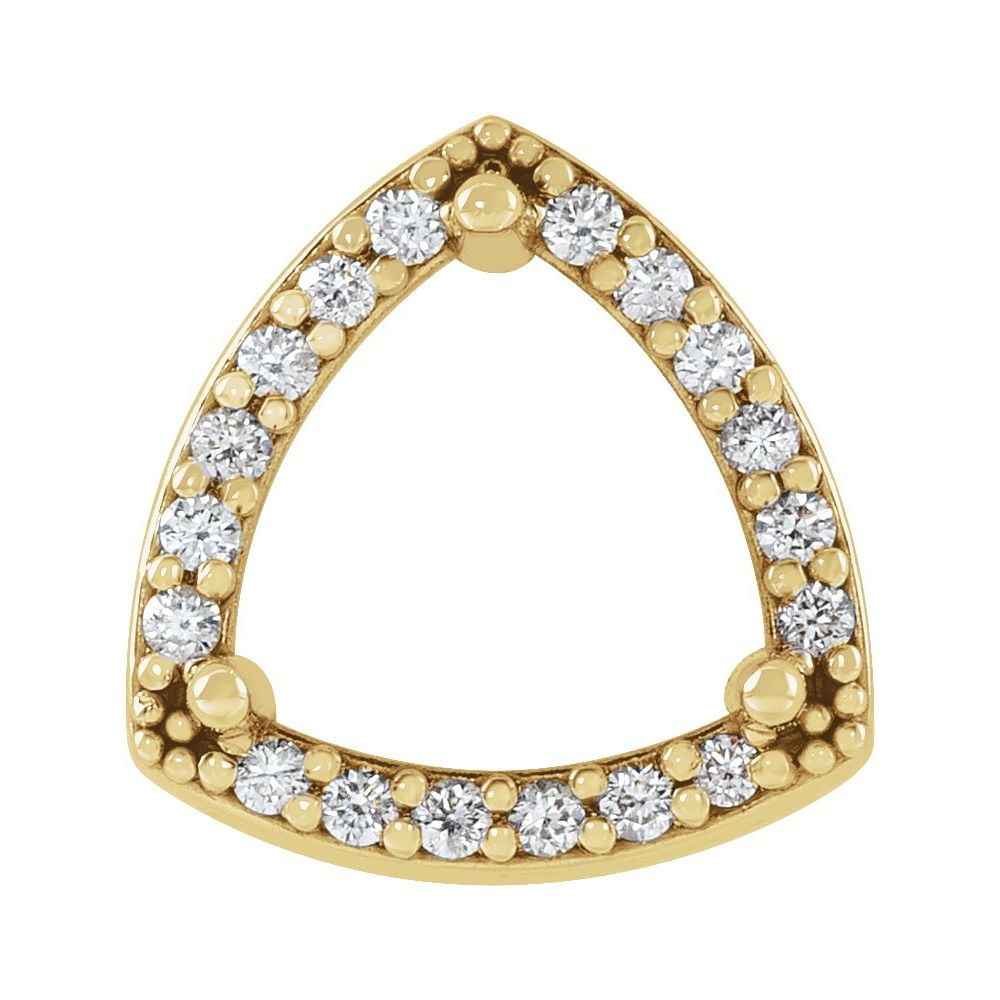 14k Yellow Gold 5.5x5.5x5.5mm Trillion Triangle Shape Diamond Semi-Set ...
