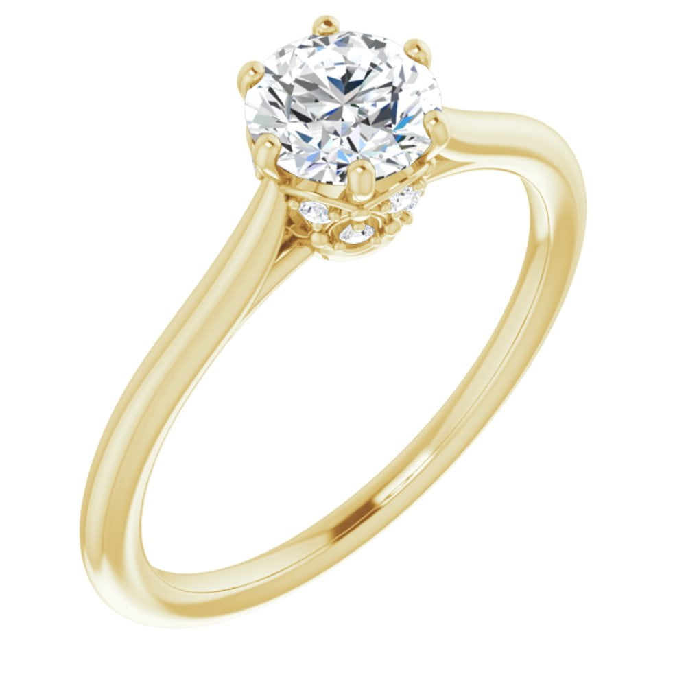 14k Yellow Gold 5.8mm Round Shape Bridal Wedding Engagement Anniversary ...