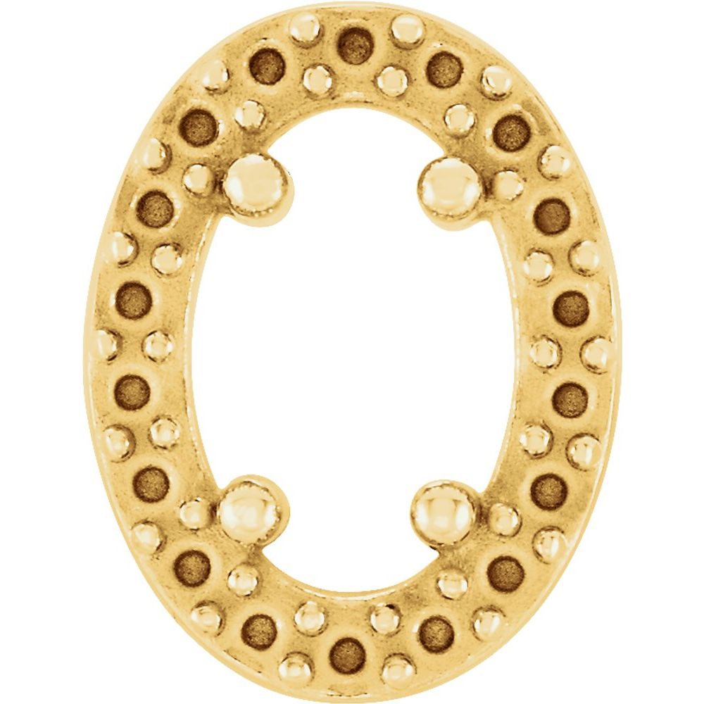 14k Yellow Gold 5x3mm Oval Shape Slide Halo-Style Pendant for ...
