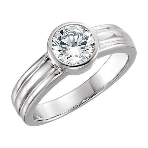 14k Yellow Gold 6.2mm Bridal Engagement Open Shank Ring Base Only ...