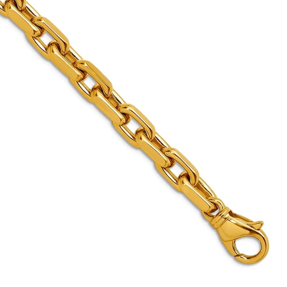 14k Yellow Gold 6.2mm Solid Fancy Link Bracelet 8 Inch Link Bracelet ...