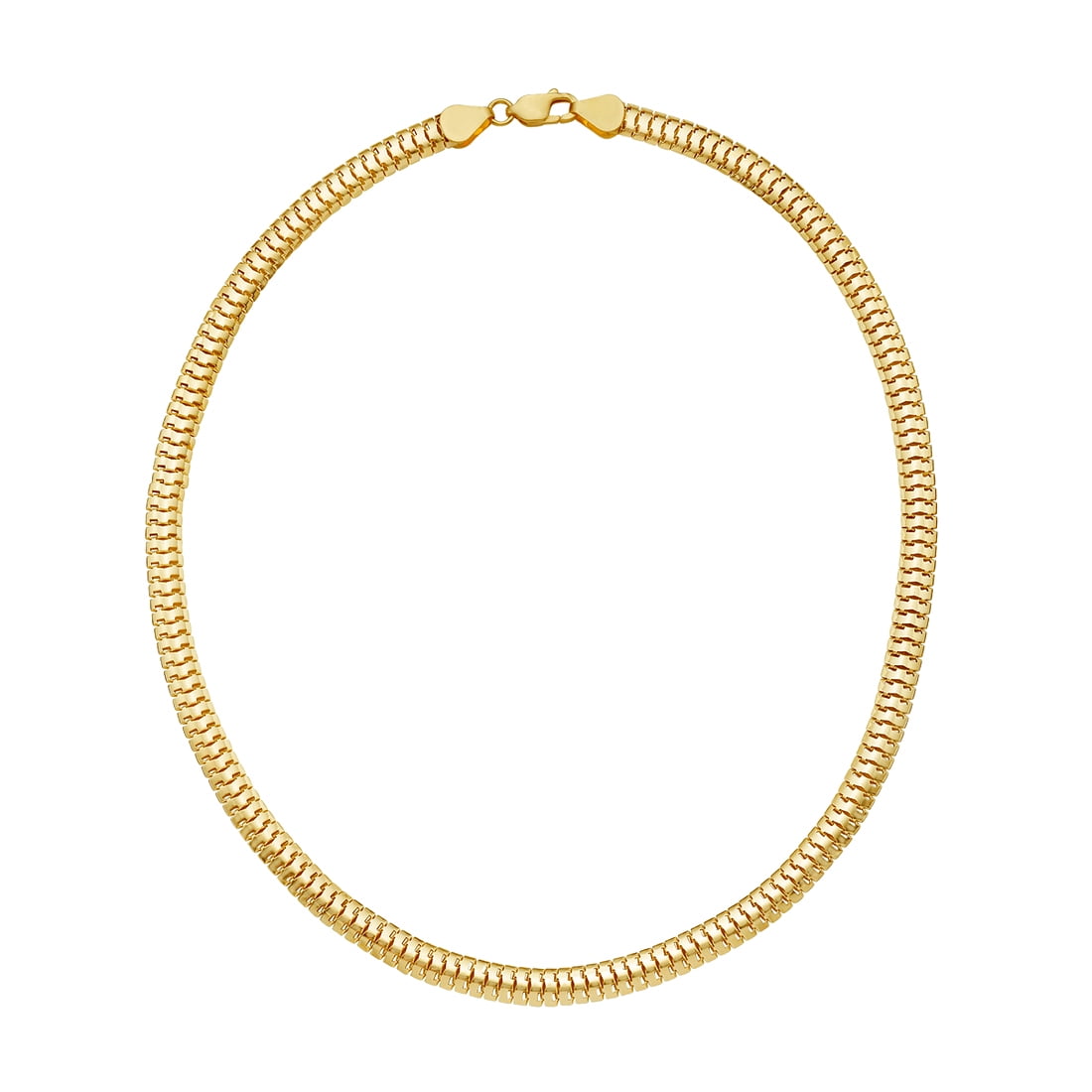 14k Yellow Gold 6.5mm Polished Lite Oval Snake Chain Necklace With ...