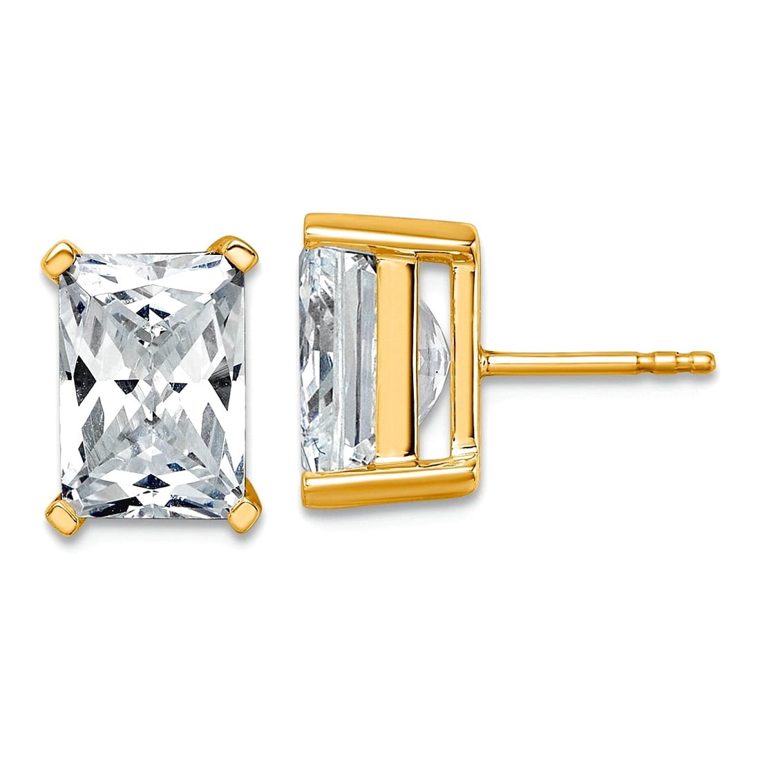 14k Yellow Gold 6 Ctw Lab Grown Diamond SI+ G+ Radiant 4 Prong Heavy ...