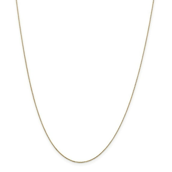14k Yellow Gold .6mm Solid Sparkle-Cut Cable Chain Necklace - .9 Grams ...