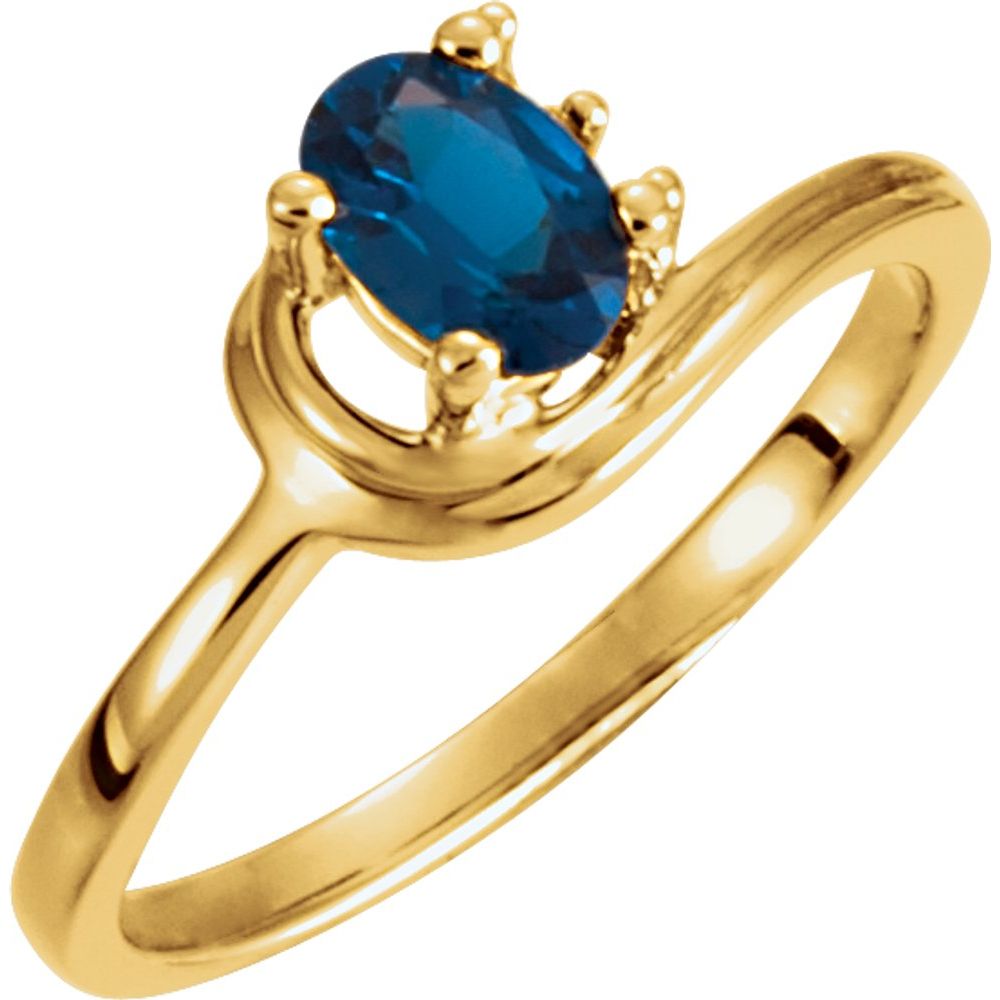 14k Yellow Gold 7x5mm Oval Shape Color Fashion Accented Ring Fine ...