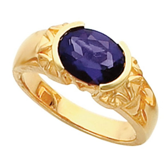 14k Yellow Gold 9x7mm Oval Shape Bezel-Set Solitaire Fashion Ring Fine Jewelry For Women Gifts ...