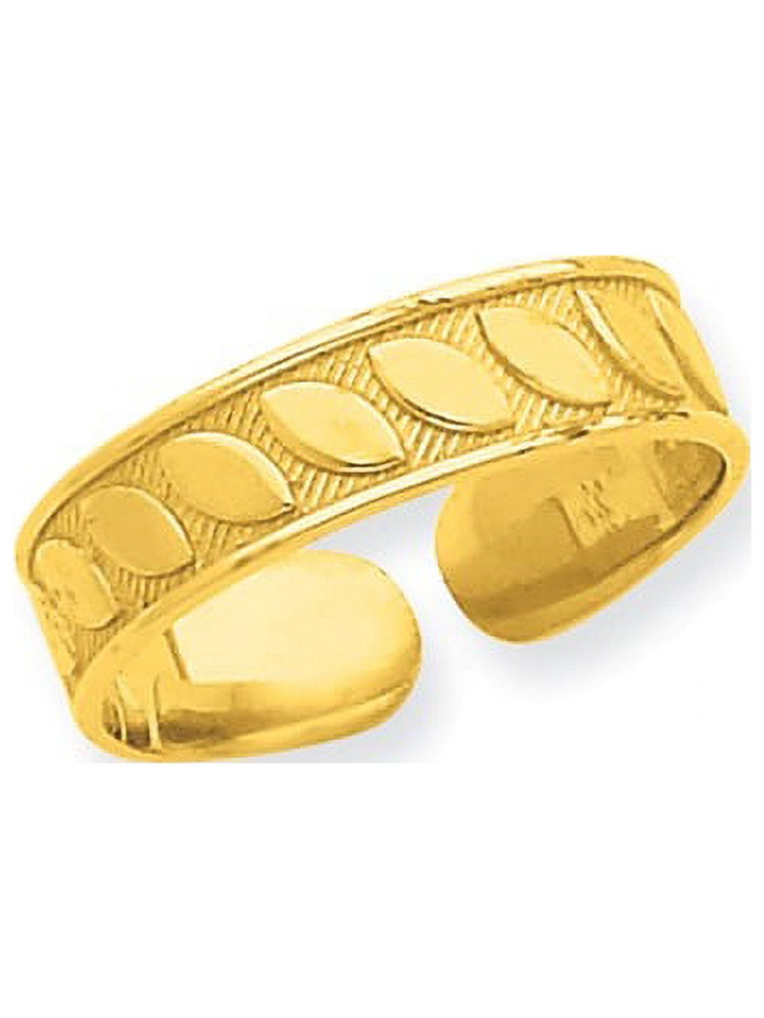 14k Yellow Gold Adjustable Cute Toe Ring Set Fine Jewelry For Women ...