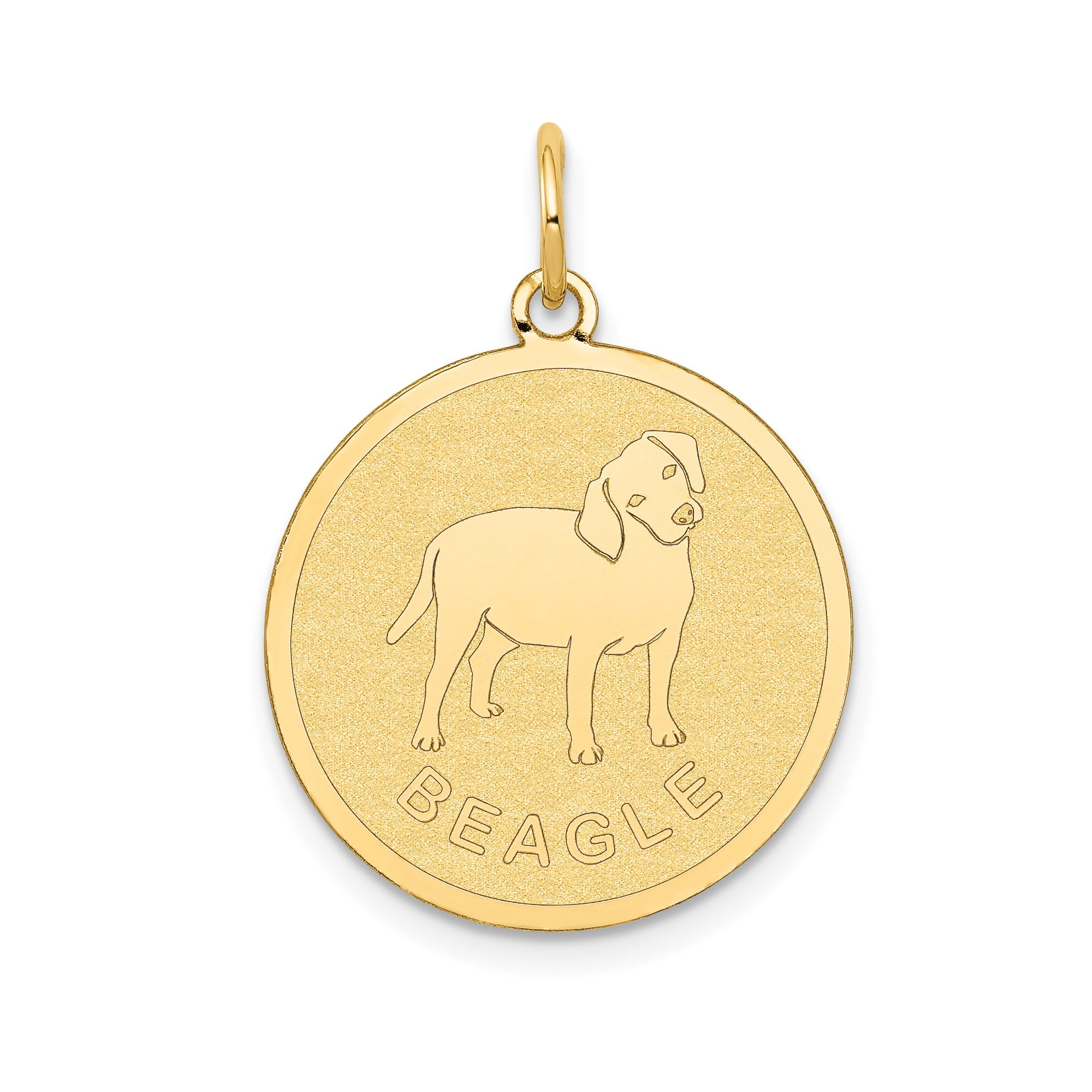 14k Yellow Gold Beagle Pendant Medallion for Men and Women, Dog ...