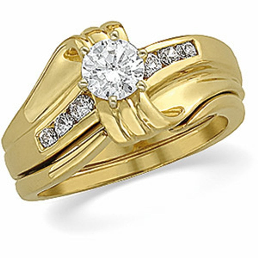 14k Yellow Gold Bridal Wedding Engagement Anniversary Band Ring Fine ...
