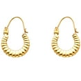 14k Yellow Gold Bubble Ridge Hoop Open Circle Hinge Clasp Round ...