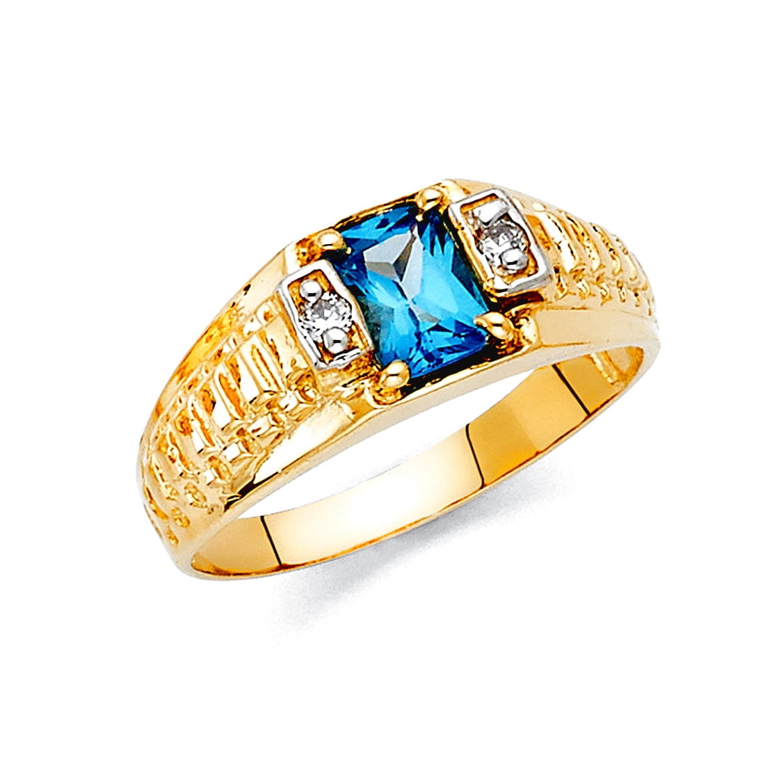 14k Yellow Gold Cubic Zirconia Mens Ring Size 10 Ring for Men - 3.8 ...