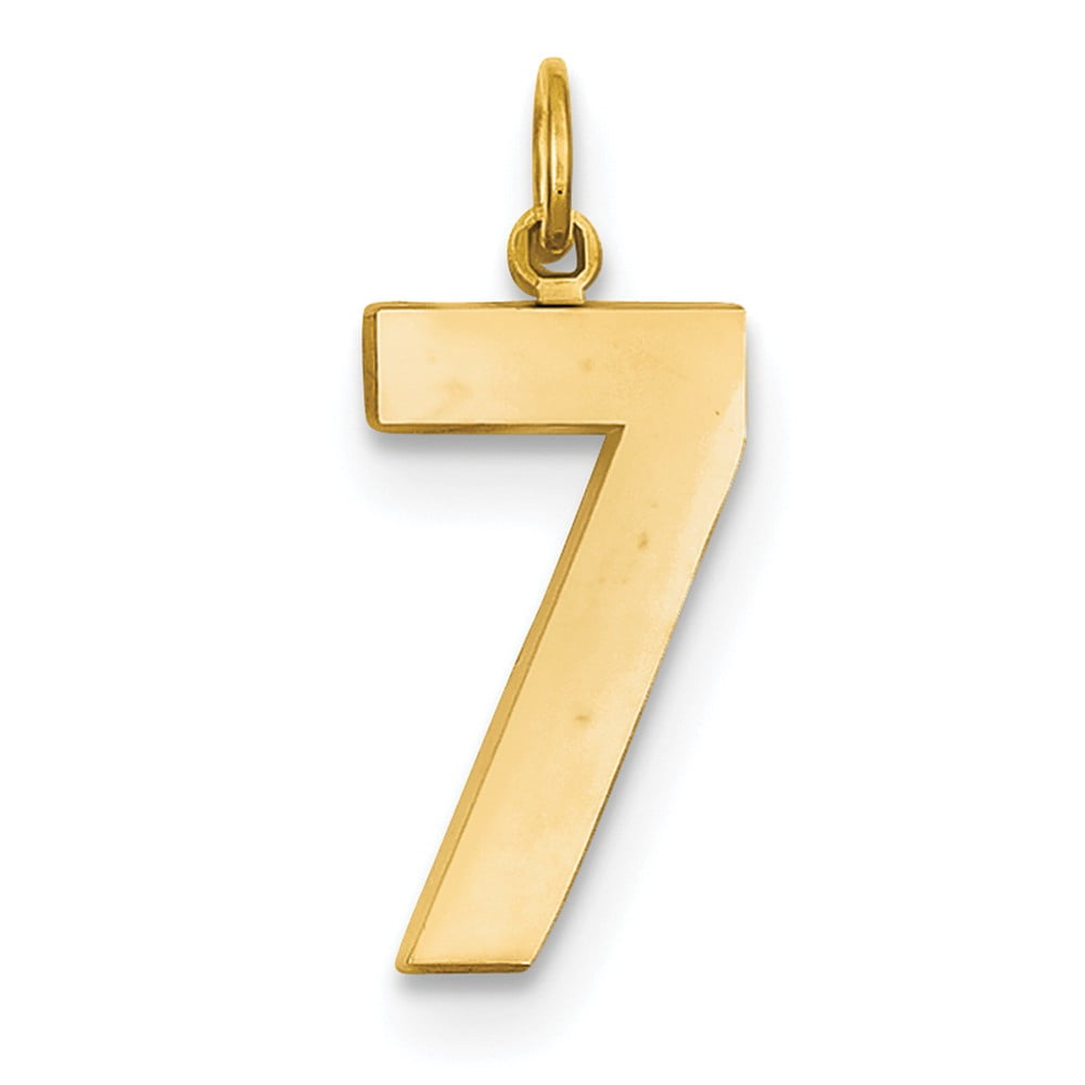 14k Yellow Gold Casted Large Polished Number 7 Charm - Walmart.com