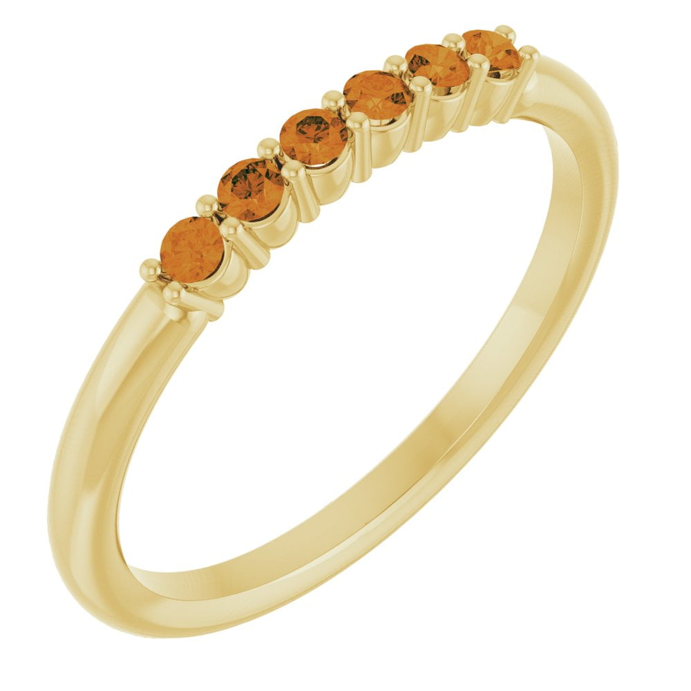 14k Yellow Gold Citrine Stackable Fashion Ring Fine Jewelry For Women ...
