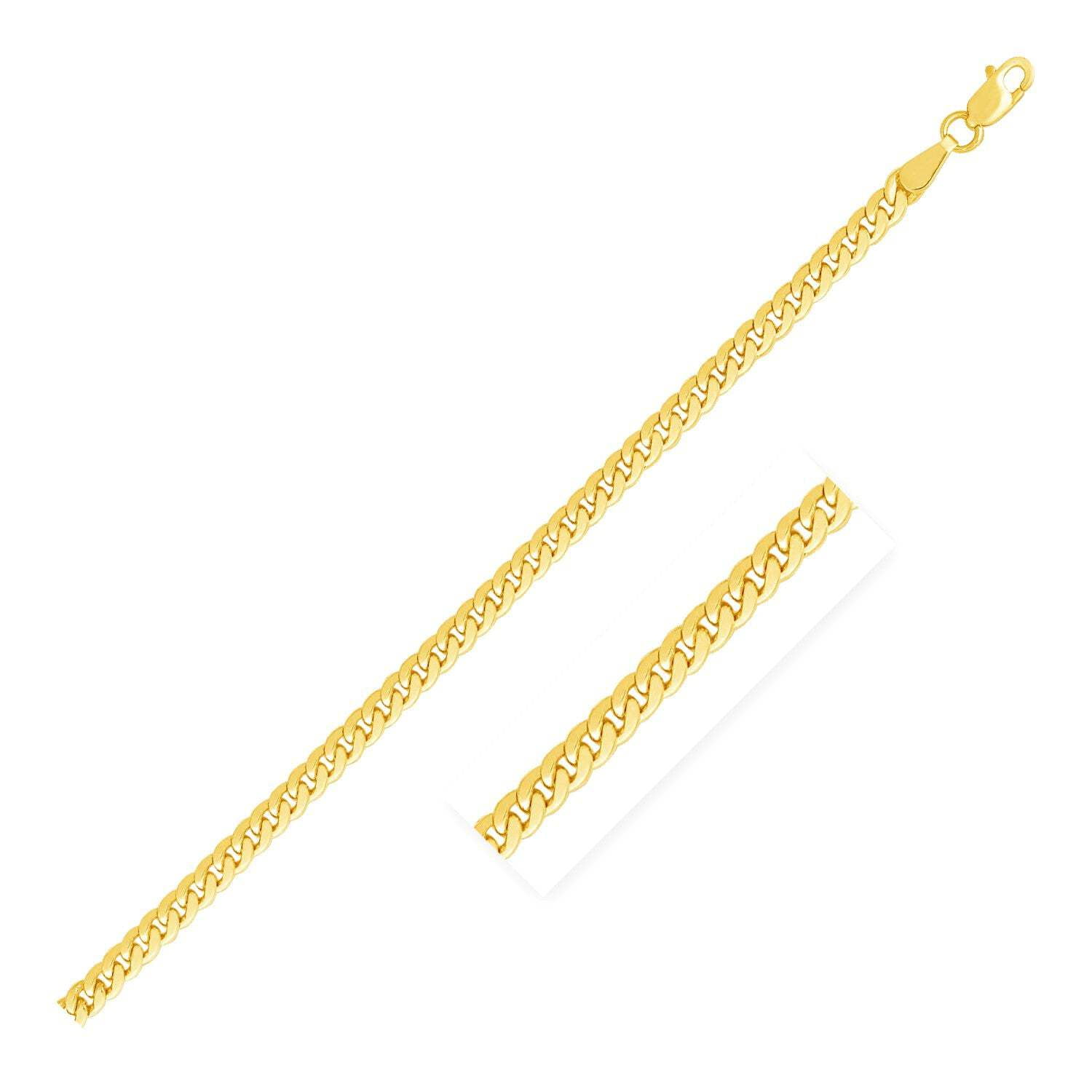 14k Yellow Gold Classic Solid Miami Cuban Chain (2.60 mm) - Walmart.com