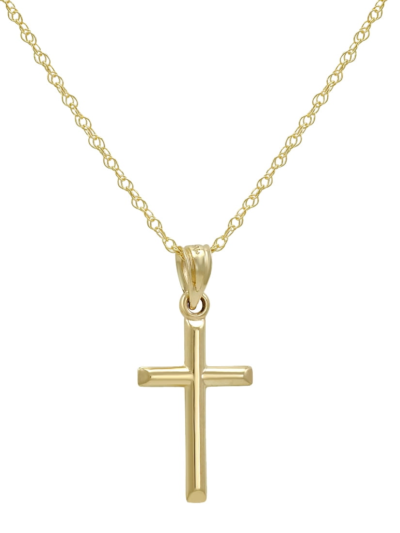 Free Shipping! Amanda Rose Collection 14k Yellow Gold Cross Pendant ...