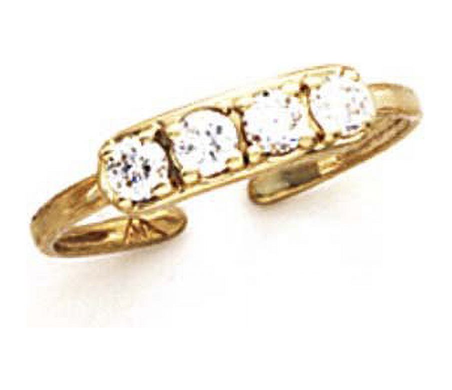 FB Jewels 14K Yellow Gold Cubic Zirconia CZ Fashion Anniversary Ring ...