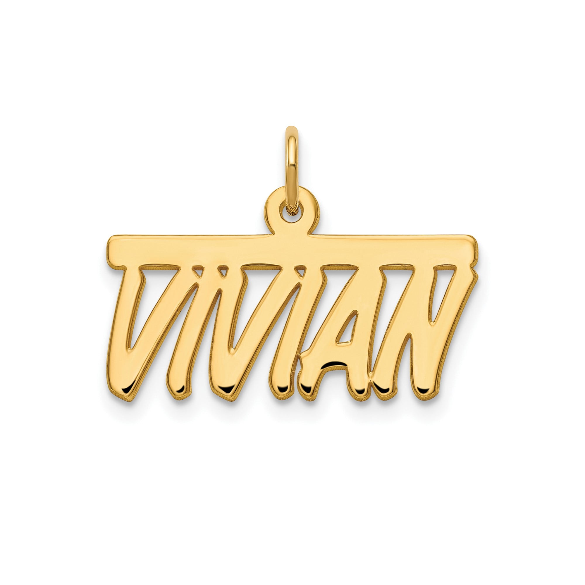 14k Yellow Gold Custom Name Pendant Necklace for Women, Bold Script ...