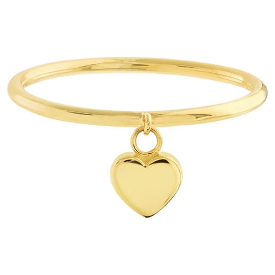 14k Yellow Gold Dangle Love Heart Wire Ring Size 6 Statement-Ring for Women - Walmart.com