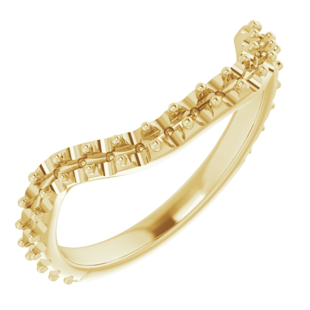 14k Yellow Gold Diamond Band for 8mm Round Shape Bridal Wedding ...