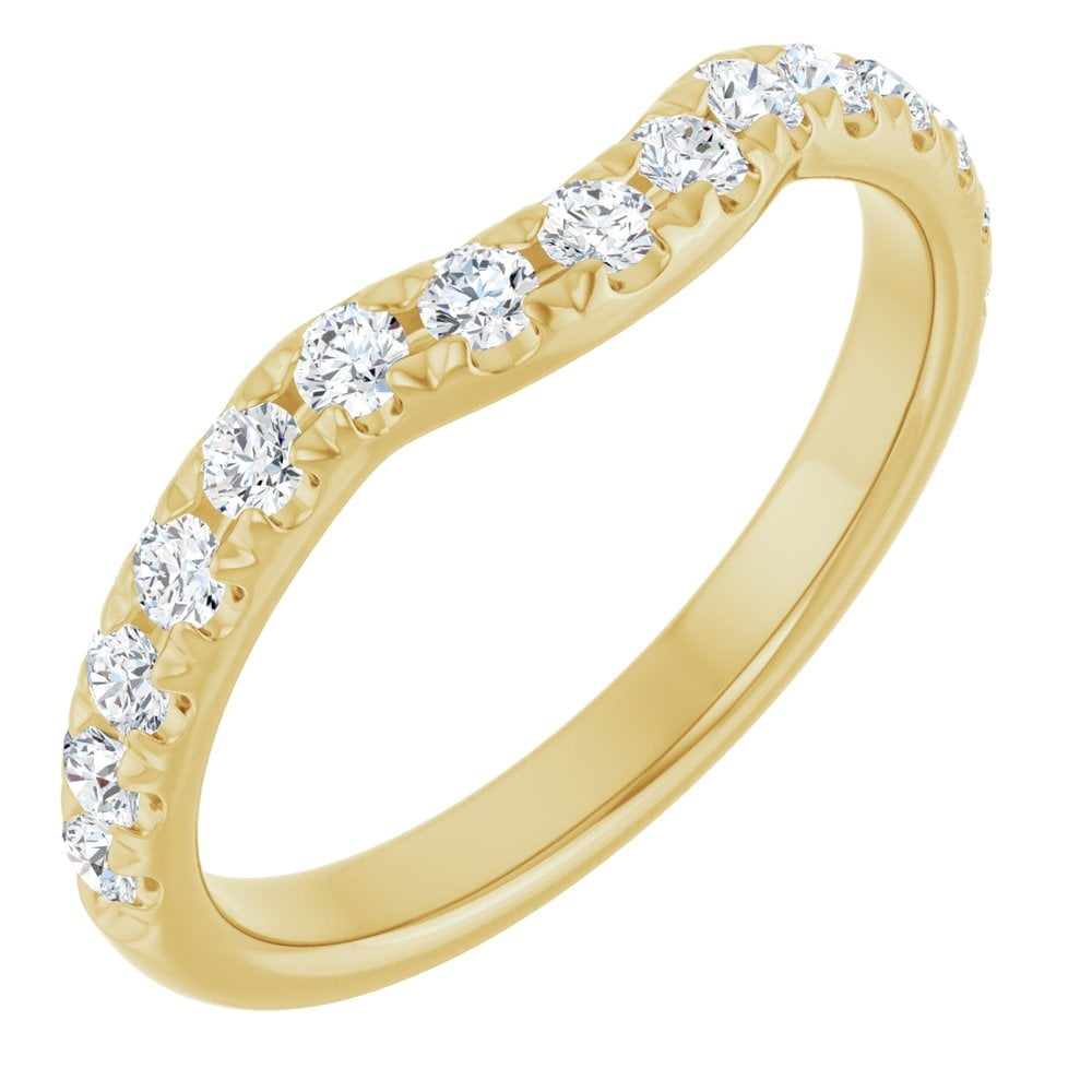 14k Yellow Gold Diamond Contour Bridal Wedding Engagement Anniversary ...