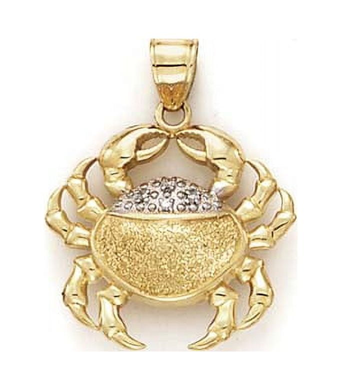 14k Yellow Gold Diamond Crab Pendant Necklace - .02 dwt - Pendant for ...