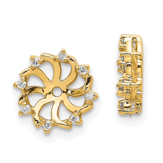 14k Yellow Gold Diamond Earring Jackets Fine Jewelry For Women Gifts ...