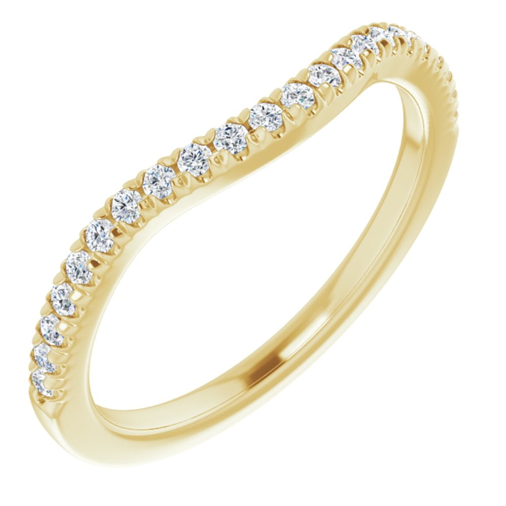 14k Yellow Gold Diamond French-Set Matching Bridal Wedding Engagement ...