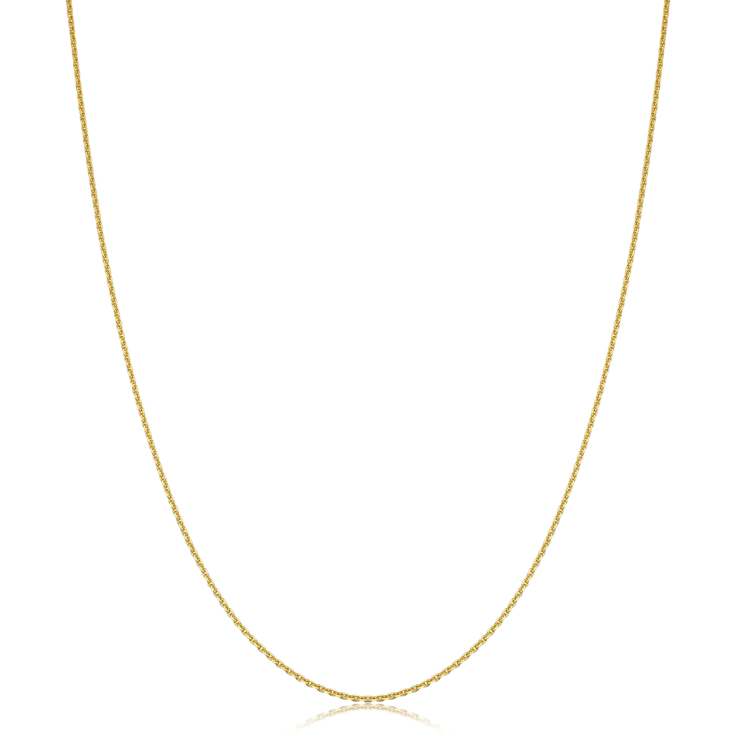 KoolJewelry 14k Yellow Gold Diamond-cut Cable Pendant Chain Necklace (0 ...