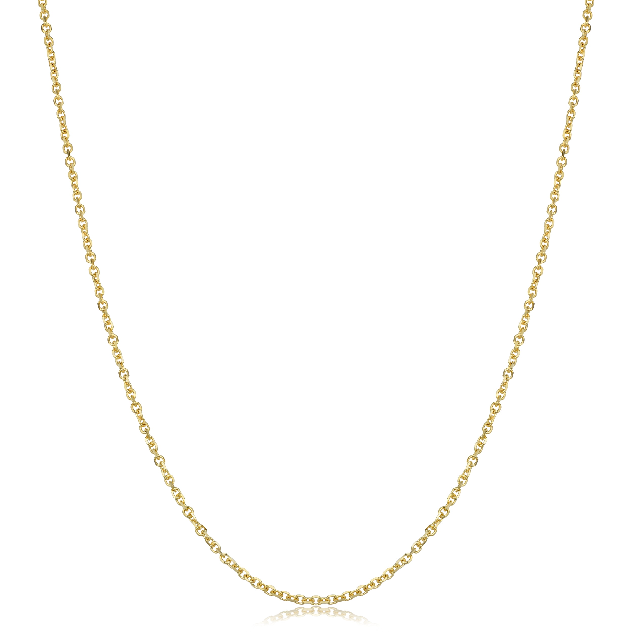 KoolJewelry 14k Yellow Gold Diamond-cut Cable Pendant Chain Necklace (1 ...