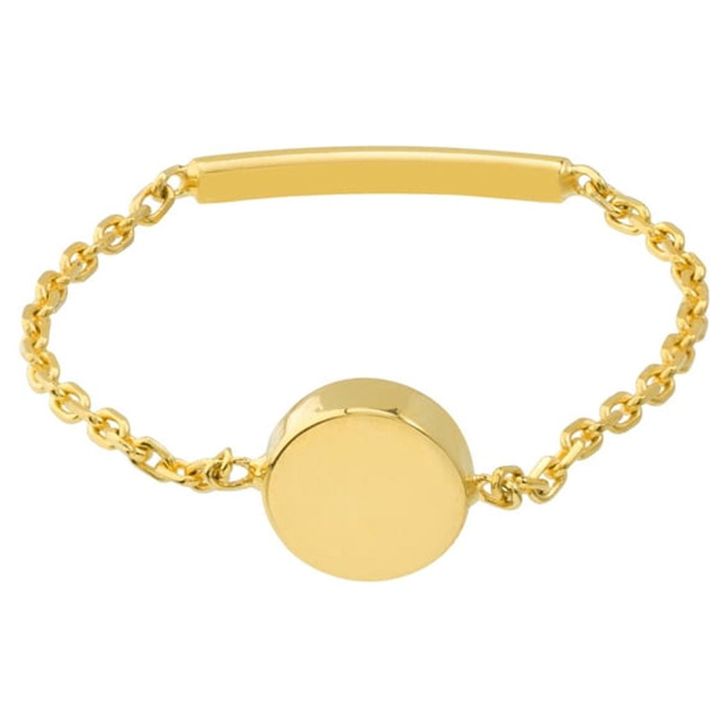14k Yellow Gold Disk Chain Ring Sizing Bar Size 8 - Jewelry Gift for ...