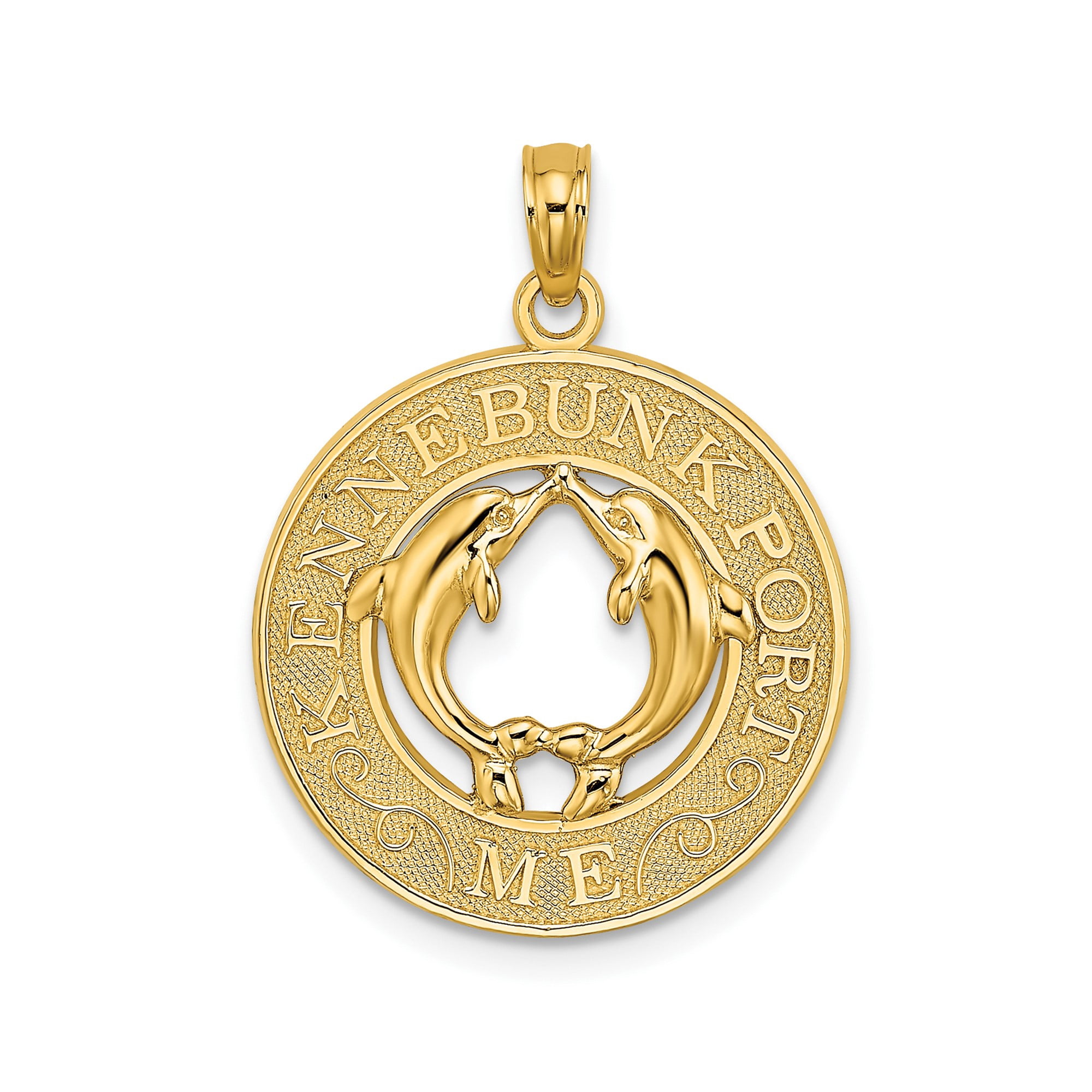 14k Yellow Gold Dolphin Pendant Necklace for Women or Unisex, Nautical ...