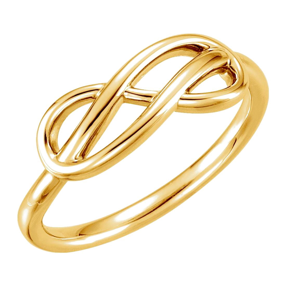 14k Yellow Gold Double Infinity Ring -- Size 6.5 Ring for Women - 3.1 ...