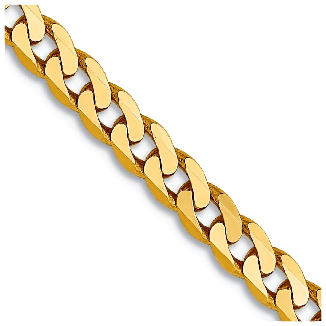 14k Yellow Gold Fancy Lobster Closure 2.4mm Beveled Curb Chain Necklace ...