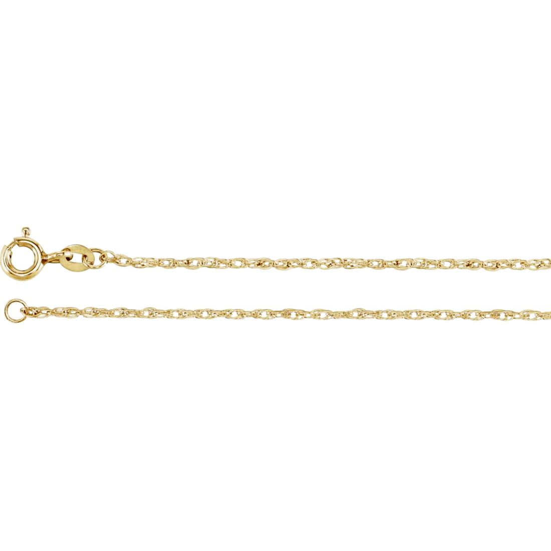 14k Yellow Gold Filled 1.25mm Necklace 20 Inch Rope Chain With Spring ...