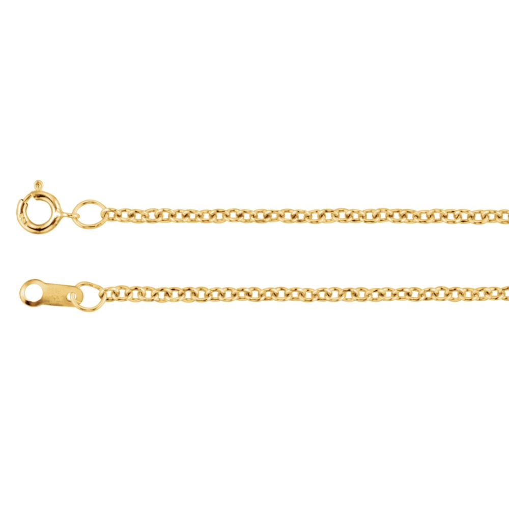 14k Yellow Gold Filled 1.5mm Necklace 20 Inch Cable Chain With Spring ...
