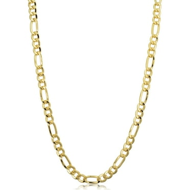 14k Yellow Gold Solid Figaro Chain (1.90 mm) - Walmart.com