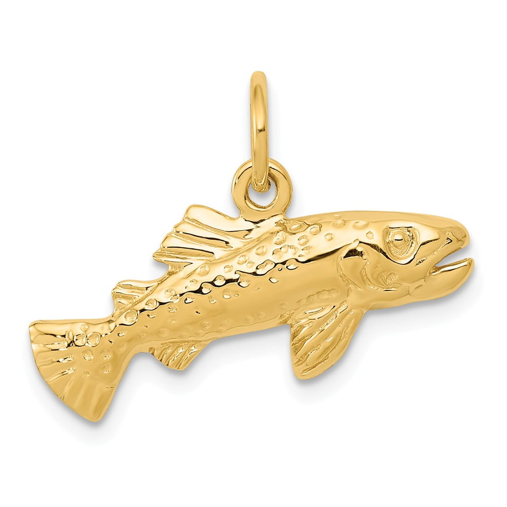 14k Yellow Gold Fish Charm - Walmart.com