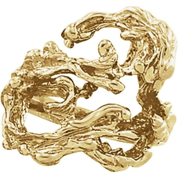 14k Yellow Gold Freeform Bypass Metal Fashion Ring Fine Jewelry For ...