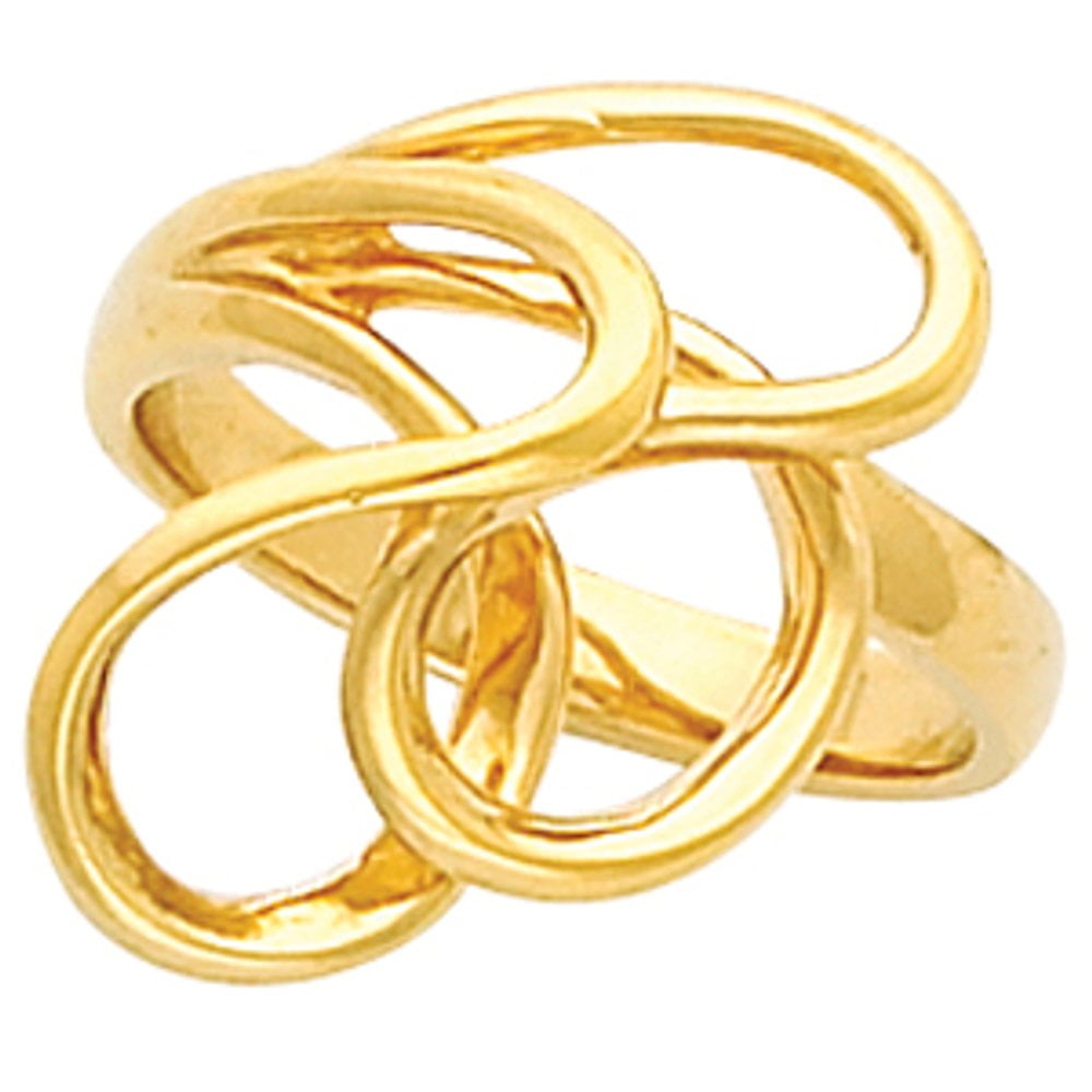 14k Yellow Gold Freeform Bypass Metal Fashion Ring Fine Jewelry For ...