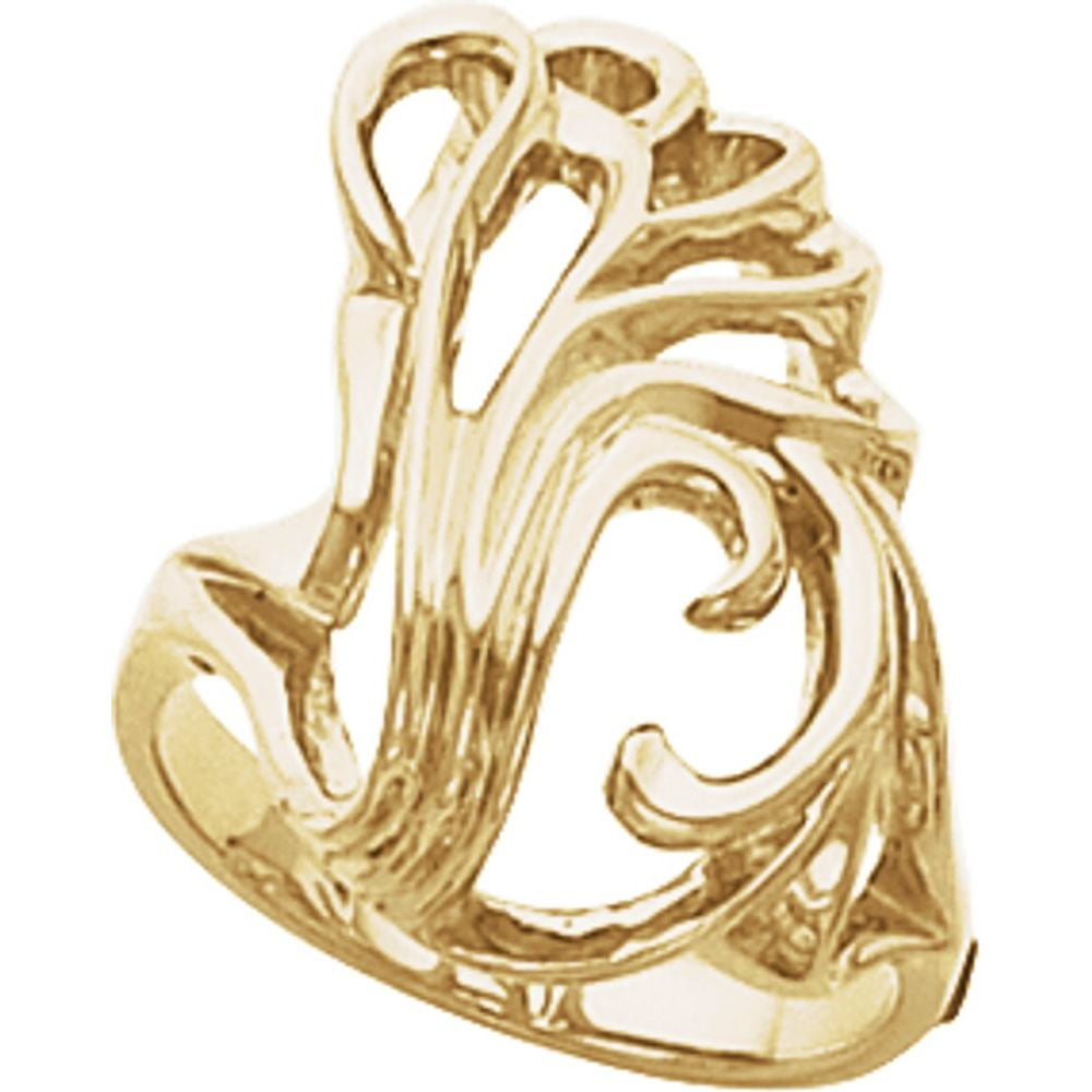 14k Yellow Gold Freeform Bypass Metal Fashion Ring Fine Jewelry For ...